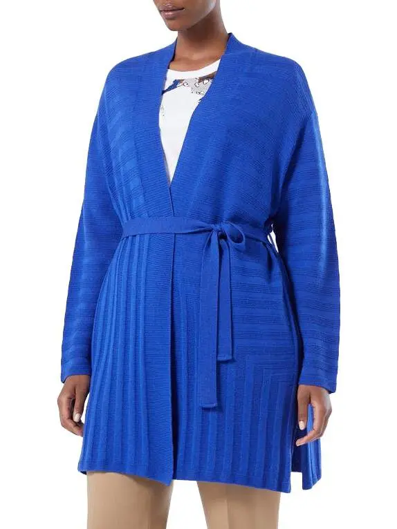 Marina Rinaldi Zamia Virgin Wool Cardigan - Cornflower Blue