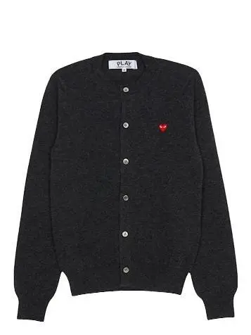 Comme Des Garçons Mini Red Heart Cardigan - Gray