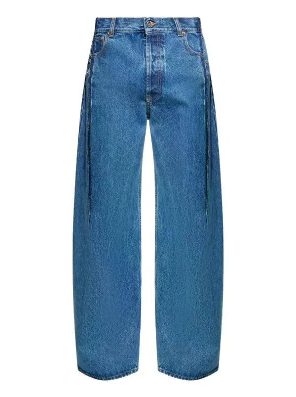 Vetements Frayed-detail Balloon Jeans - Blue