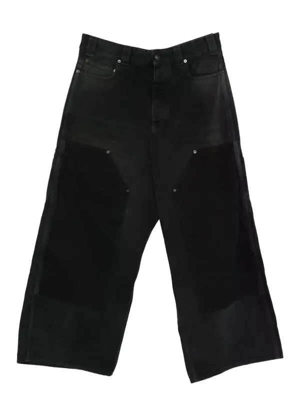 Balenciaga Paneled Cotton Trousers - Black