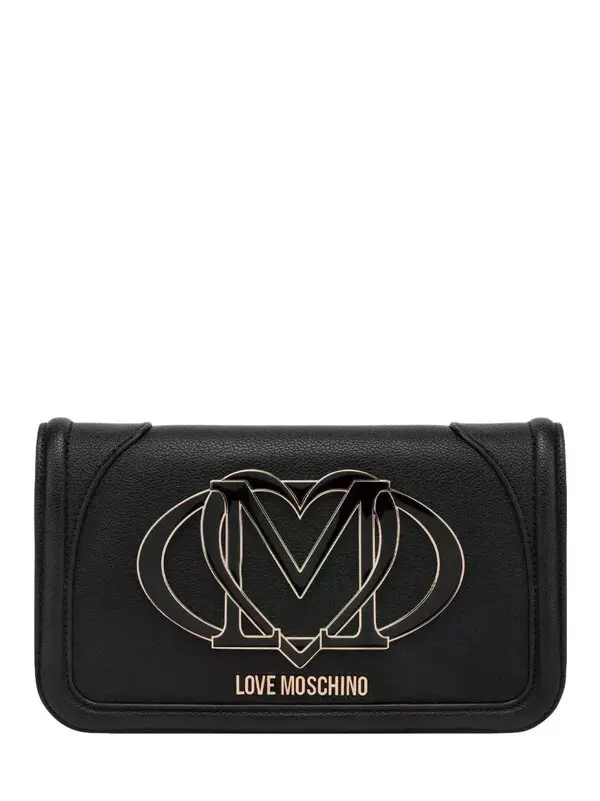 Moschino Logo-plaque Clutch - Black