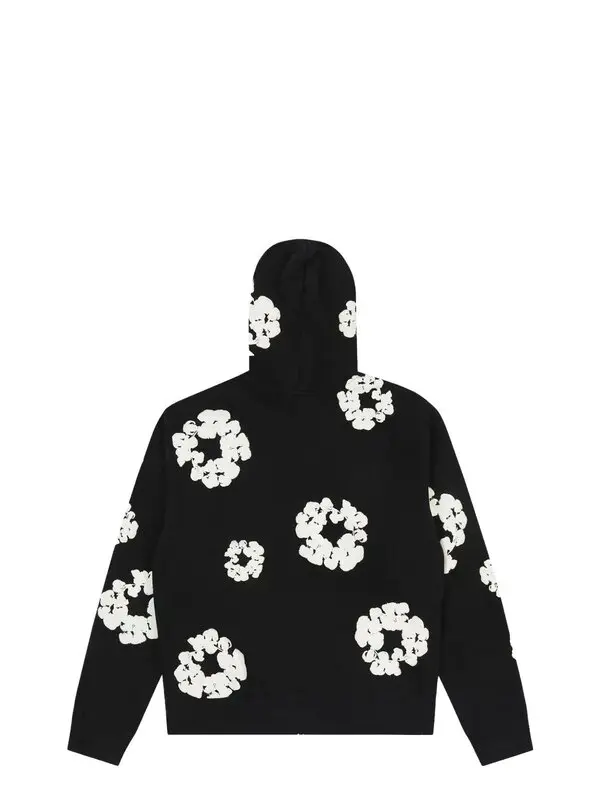 DENIM TEARS Wreath-print Zip Hoodie - Black