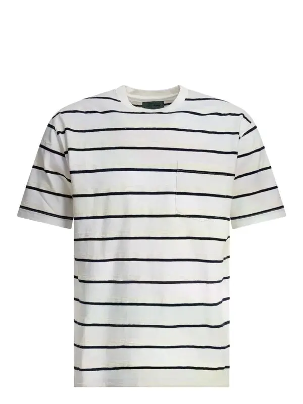 BEAMS Pocket Striped T-shirt - White