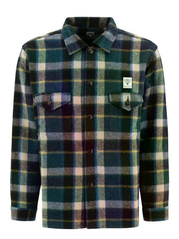 SOUTH2 WEST8 Plaid Pocket Shirt - Green