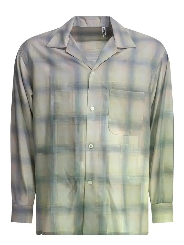 KAPTAIN SUNSHINE Revere-collar Checked Shirt - Blue