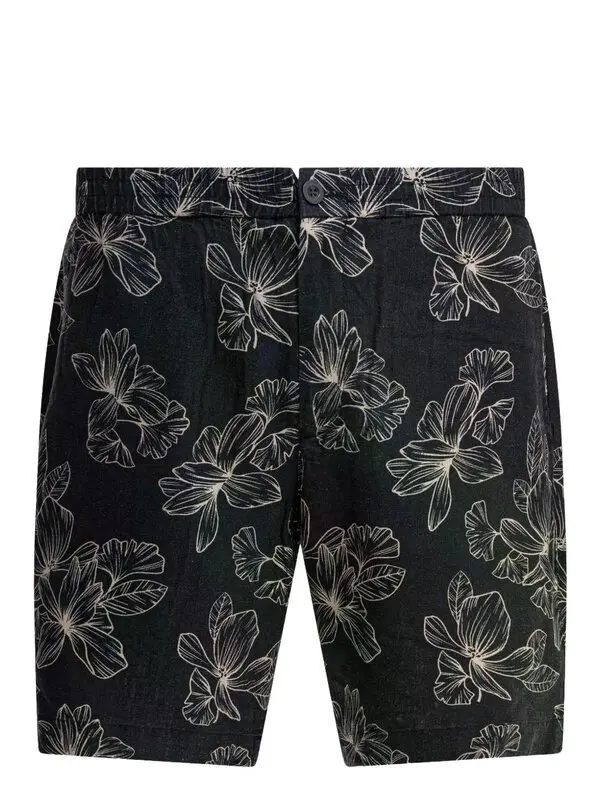 Vince Floral-print Shorts - Black