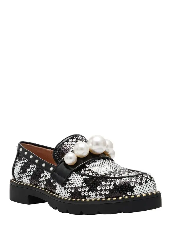 Betsey Johnson Harloe Lug-sole Loafer - Black White Plaid