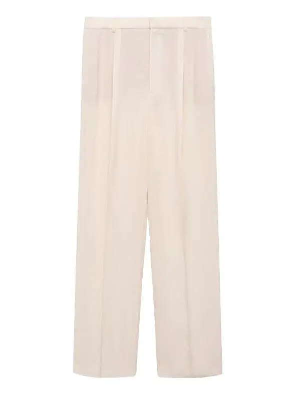 Mango Straight Leg Suit Trousers - Vanilla