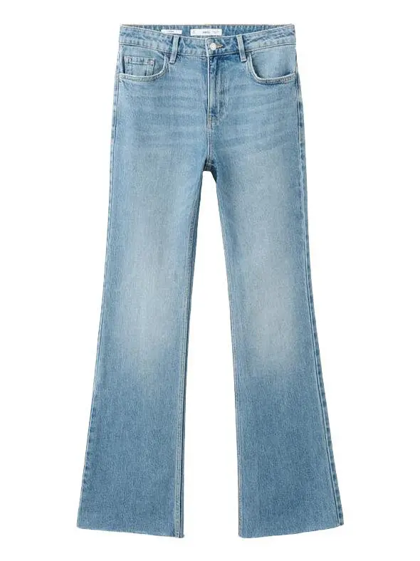Mango Fiona Mid-rise Flare Jeans - Light Medium Blue
