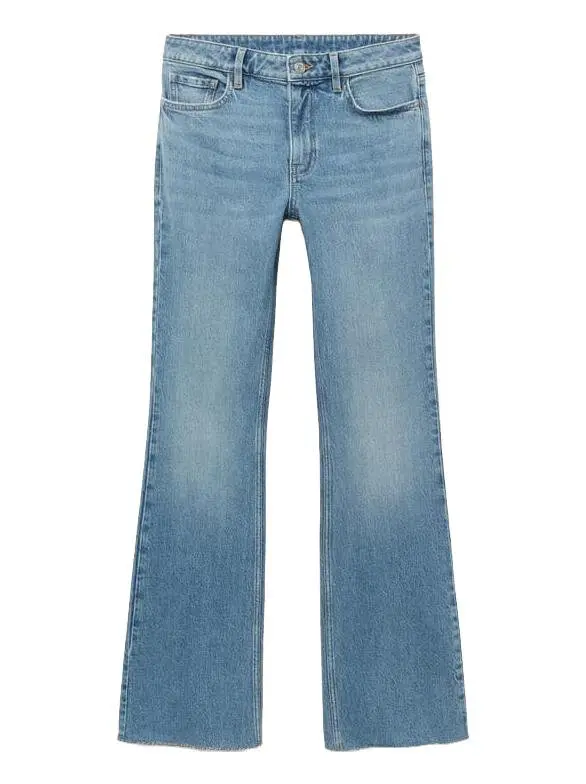 Mango Fiona Mid-rise Flare Jeans - Medium Blue