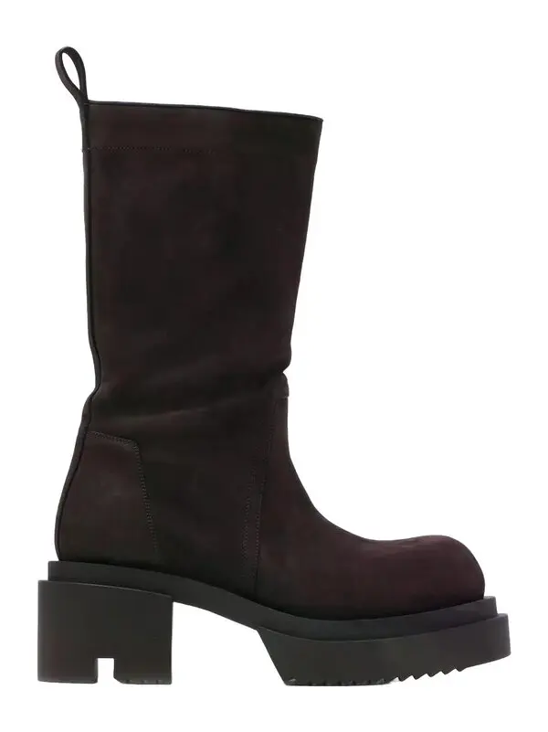 Rick Owens 60mm Bogun Platform Combat Boots - Brown