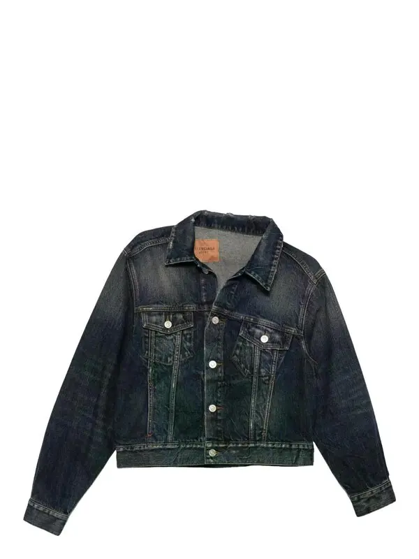 Balenciaga Off-shoulder Denim Jacket - Blue