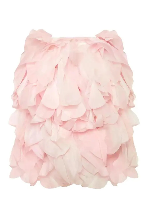 LIKA Ruffled Organza Cape - Pink