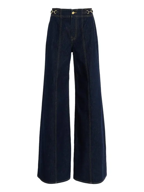 Ulla Johnson Delphine High-rise Wide-leg Jeans - Dark Wash