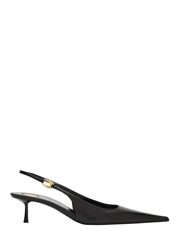 Saint Laurent Vendome Leather Slingback Pumps - Nero