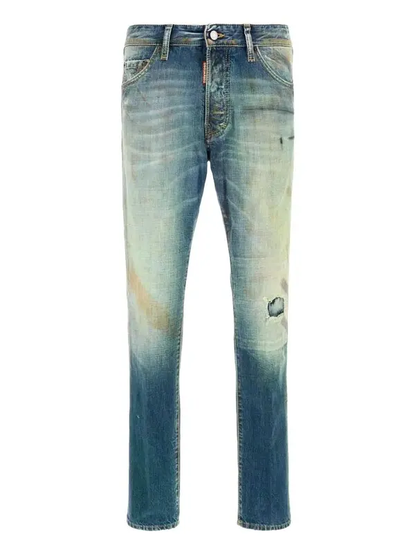 Dsquared2 Faded Patchwork Jeans - Blue