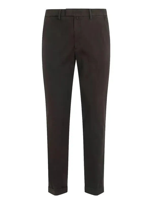 BRIGLIA 1949 Logo-patch Cuffed Trousers - Brown