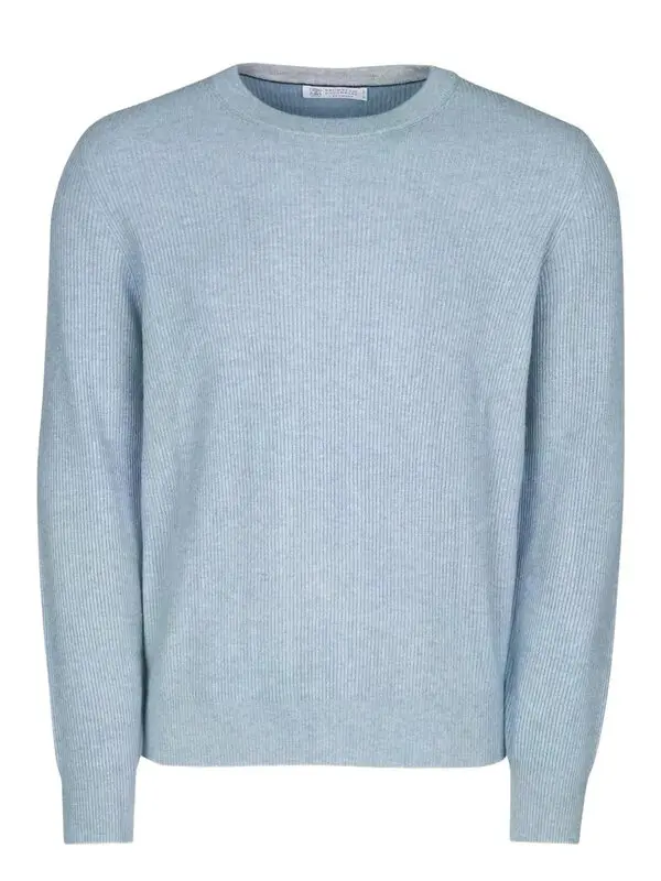 Brunello Cucinelli Ribbed Crew-neck Sweater - Blue