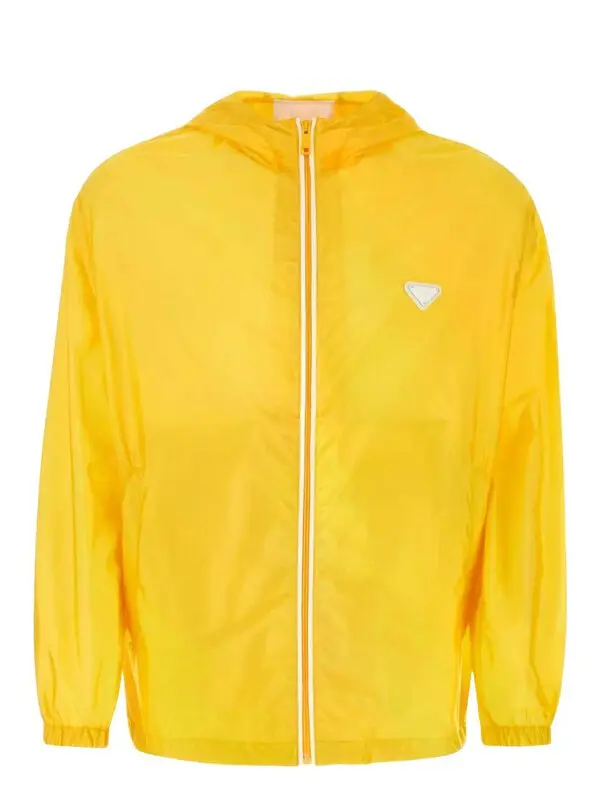 Prada Hooded Zip-front Jacket - Yellow