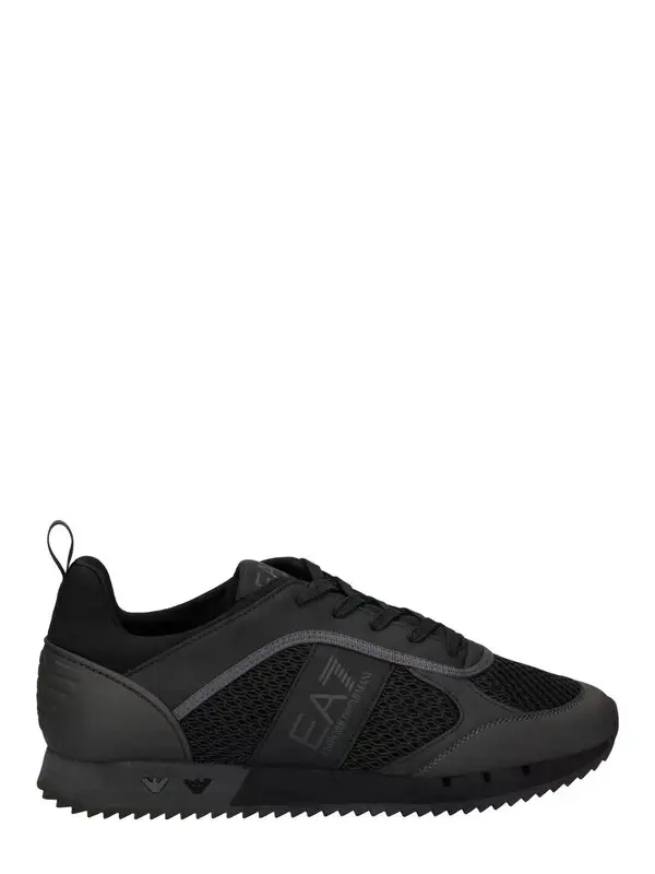 EA7 Logo-detail Mesh Sneakers - Black