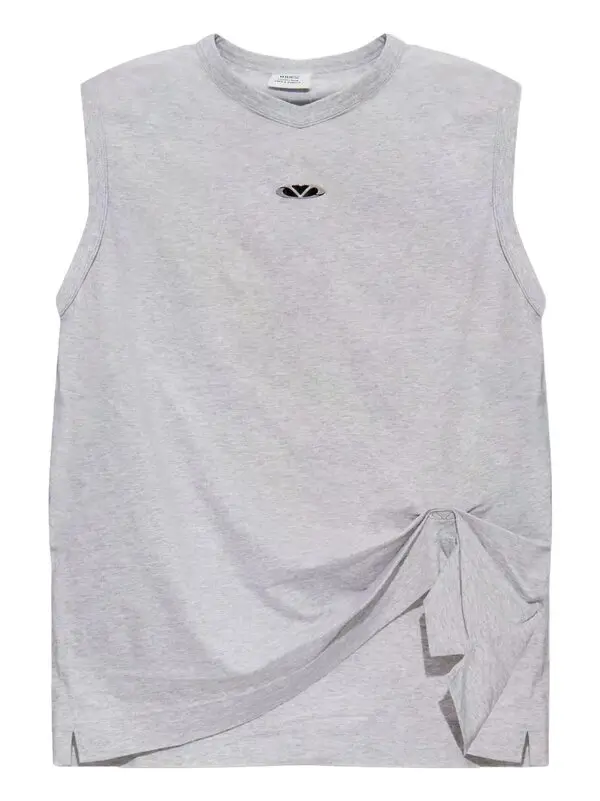 Vetements Embellished Tie-detail T-shirt - Grey