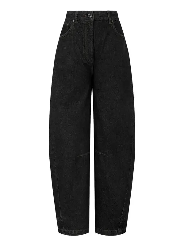 STUDIO TOMBOY Adjustable-back Tapered Jeans - Black