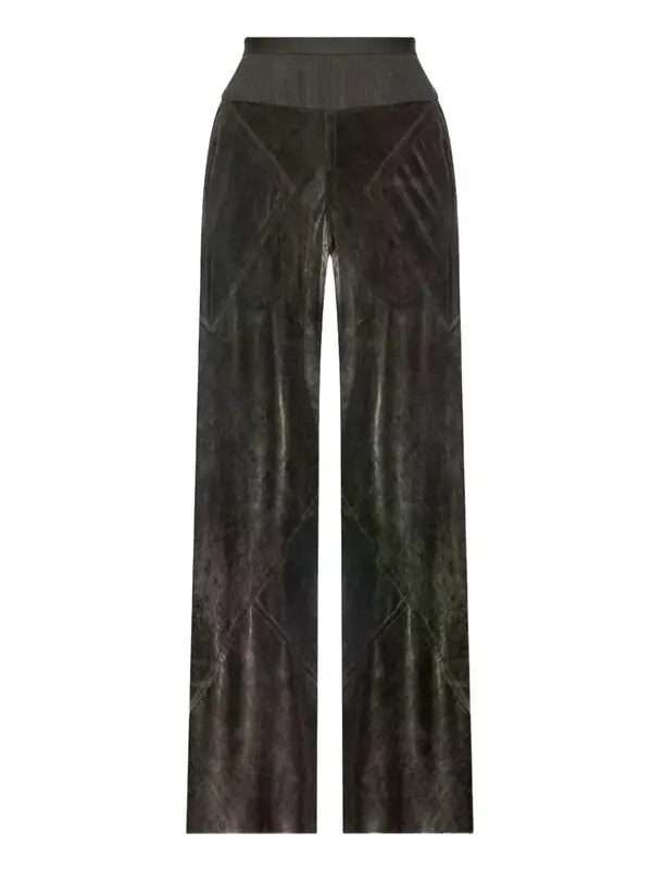 Rick Owens Ribbed Waistband Velvet Trousers - Grey