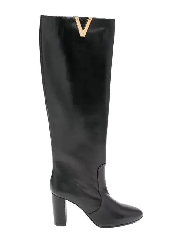 VIA ROMA 15 80mm V-plaque Knee-high Boots - Black