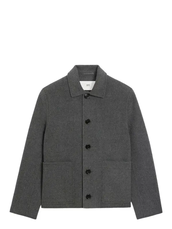 AMI Paris Button-fastening Shirt Jacket - Grey