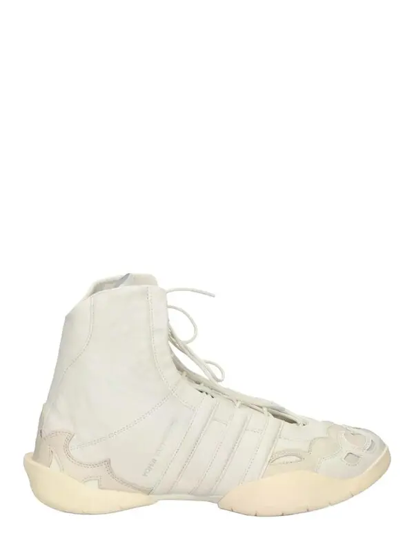 Y3 Regu 2002 Hi Leather High-top Trainers - White
