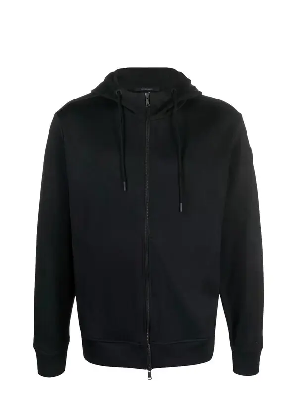 Paul & Shark Scuba-jersey Zip-up Hoodie - Black