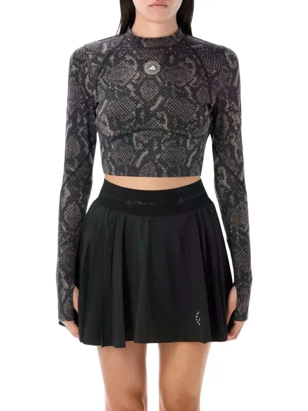 Adidas By Stella McCartney Snake-print Long-sleeve Top - Brown