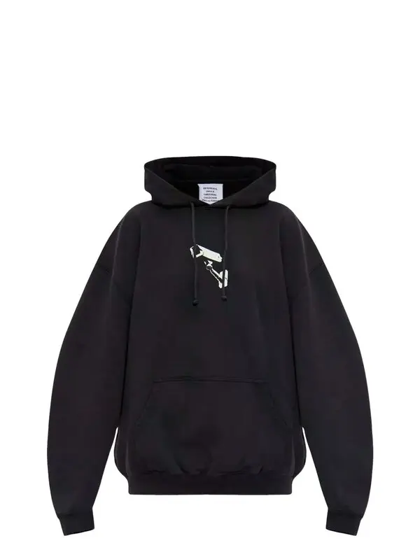 Vetements Graphic-print Hooded Sweatshirt - Black