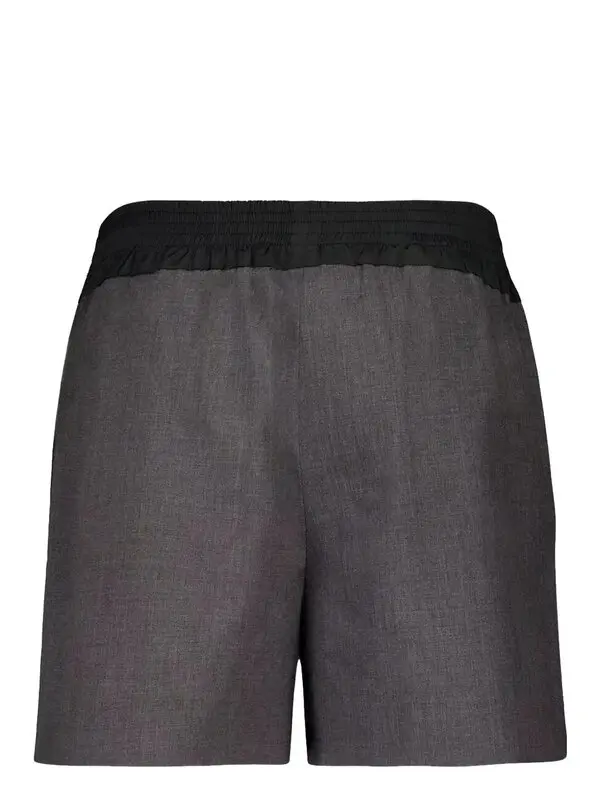 Miu Miu Wool-blend Elastic-waist Shorts - Black