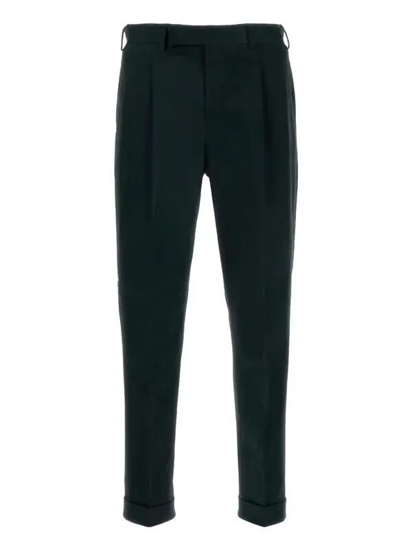 PT TORINO Pleated-cuffed Trousers - Black