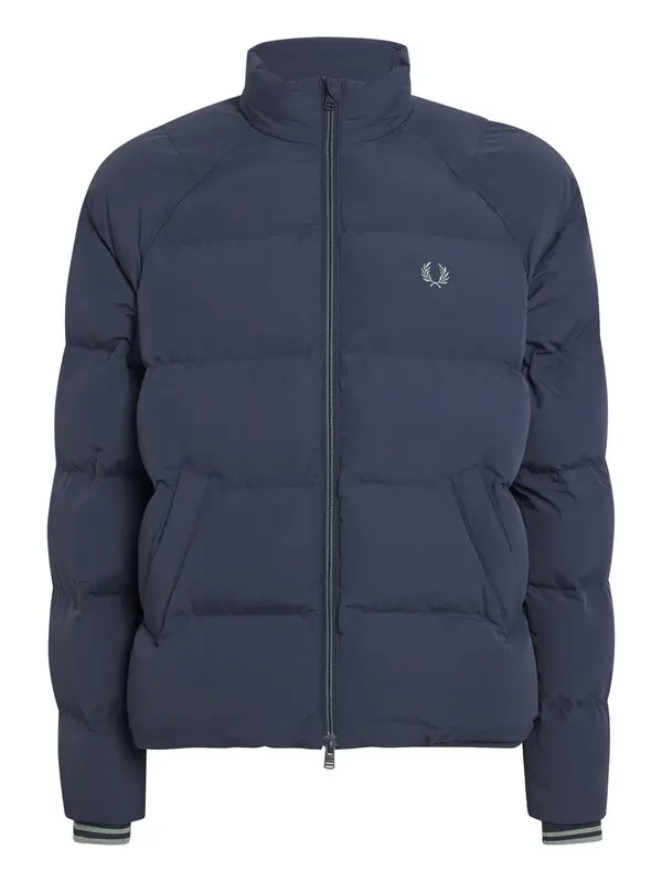 Fred Perry Logo Puffer Jacket - Navy