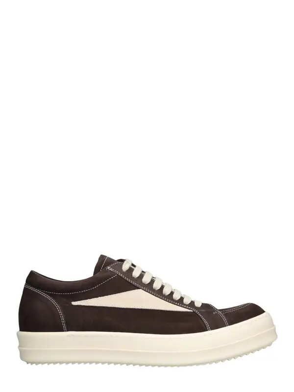 Rick Owens Nubuck Leather Low-top Sneakers - Brown