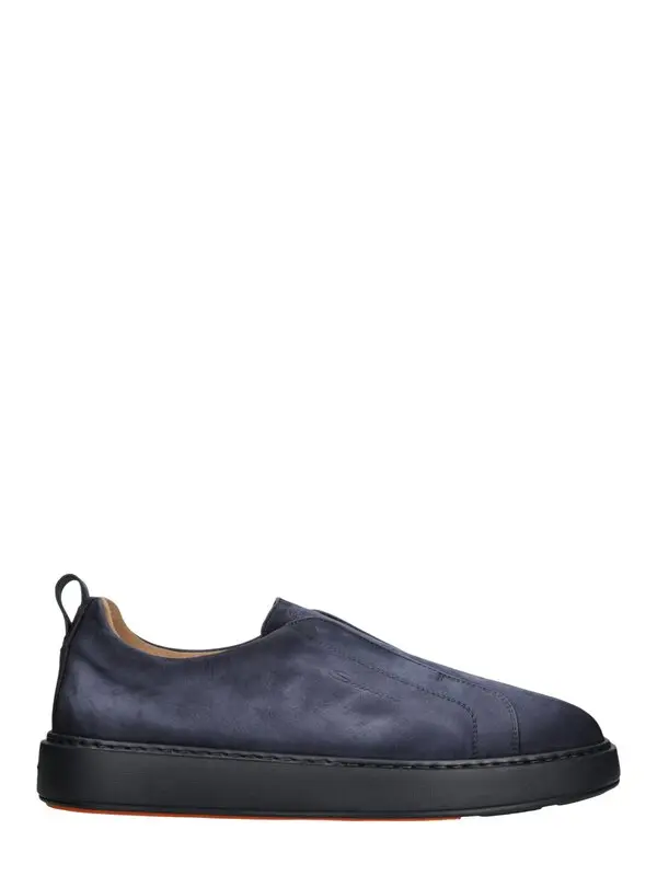 Santoni Victory Suede Sneakers - Navy