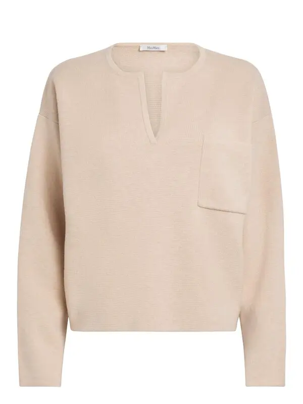 Max Mara Wool-cashmere V-neck Sweater - Beige