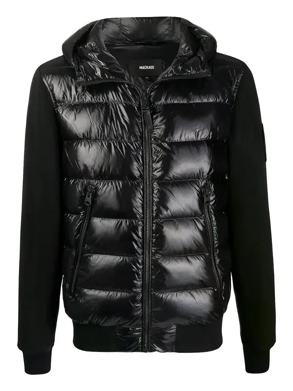 Mackage Hooded Quilted-panel Jacket - Black