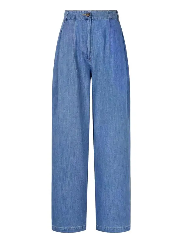 STUDIO TOMBOY Elasticated-waist Pleated Jeans - Blue