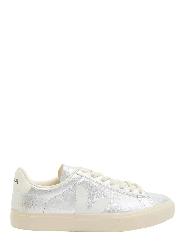 VEJA Campo Metallic Leather Sneakers - Silver