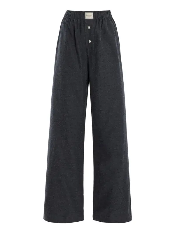 Comme Si La Boxer Alta Cotton-flannel Pants - Grey