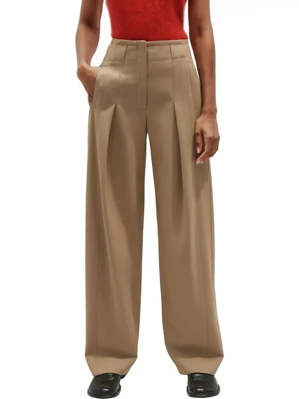 ME+EM High-waisted Contour Trousers - Pale Camel