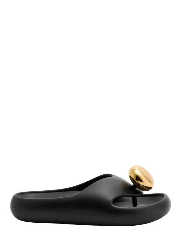 Loewe Foam Pebble Engraved Flip Flop Sandals - Black