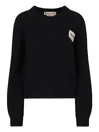Marni Branded-patch Knitted Cashmere Jumper - 00n99