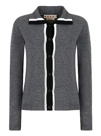 Marni Colour-block Brand-embroidered Wool Cardigan - 00n60