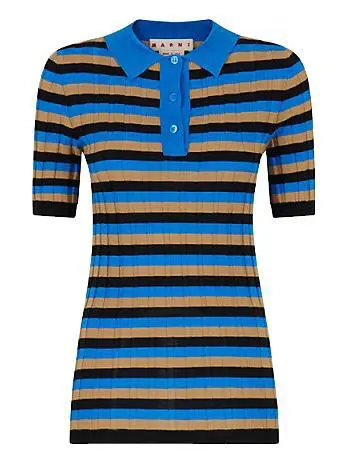 Marni Striped Wool Polo Shirt - Rgw34