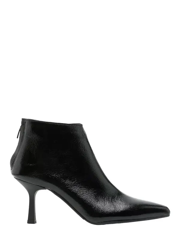 GISEL MOIRE 75mm Pointed-toe Leather Boots - Black