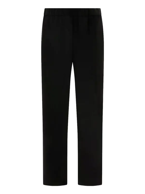 F.IT Elastic Waistband Cropped Trousers - Black